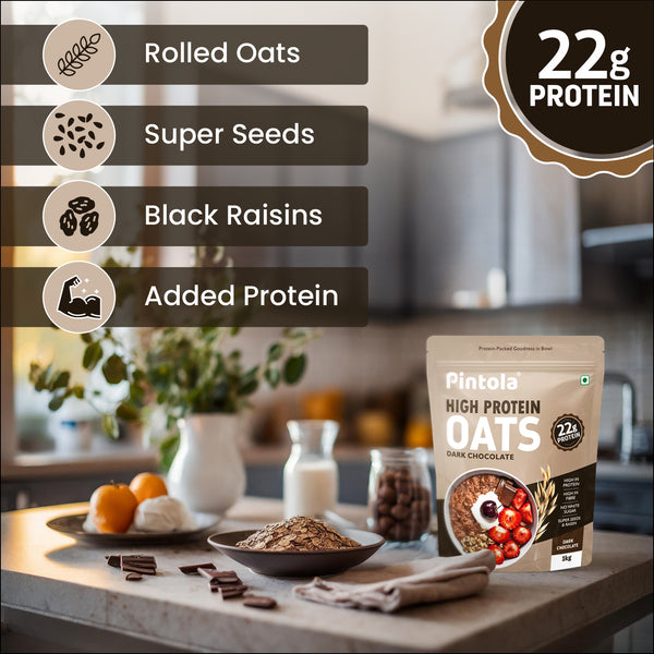 High Protein Dark Chocolate Oats - Pintola